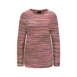 Rundhalspullover GOLDNER "Baumwoll-Pullover in Multicolor", Damen, Gr. 52, bunt (bunt, gemustert), Obermaterial: 73% Baumwolle CO. 27% Polyacryl PAN., Pullover Rundhalspullover, Rundhalsausschnitt