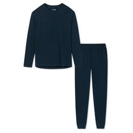 Schiesser Pyjama 'Organic Cotton' Damen Gr&ouml;&szlig;e XL dunkelblau Winterkleid