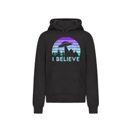 F4NT4STIC Sweatshirt 'I Believe UFO Alien Raumschiff Retro' M&auml;dchen Gr&ouml;&szlig;e 158/164 hellblau / lila / schwarz