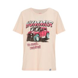 Recovered T-Shirt 'No Roads Required Hummer' Damen Gr&ouml;&szlig;e XXL altrosa