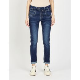 Slim-fit-Jeans Gang "Gang Jeans Slim Fit 94MARGE", Damen, Gr. 34, denim blau, Denim/Jeans, 65% Baumwolle, 22% Polyester, 11% Viskose, 2% Elasthan, Jeans Slim-fit-Jeans