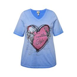 Ulla Popken T-Shirt Damen Gr&ouml;&szlig;e XXL/XXXL blau / hellblau / pitaya / schwarz