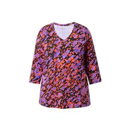 Ulla Popken Shirt Damen Gr&ouml;&szlig;e M/L lila / orange / schwarz