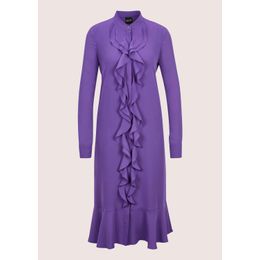 Madeleine Mode Sommerkleid MADELEINE "Kleid Elegantes Volant-Kleid mit Rundhals", Damen, Gr. 34, N-Gr, lila (lavendellila), Obermaterial: 100% Polyester PES., Modern, Kleider Sommerkleid, Eingearbeitete Taschen