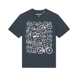 Watapparel T-Shirt ' Fahrr&auml;der ' Herren Gr&ouml;&szlig;e L anthrazit / wei&szlig;