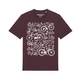 Watapparel T-Shirt ' Fahrr&auml;der ' Herren Gr&ouml;&szlig;e XXXL dunkelrot / wei&szlig;