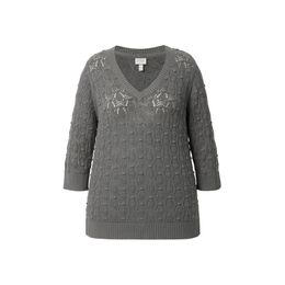 Ulla Popken Pullover Damen Gr&ouml;&szlig;e M/L dunkelgrau