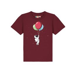 Watabout.kids T-Shirt 'Little Balloon Astronaut' Jungen Gr&ouml;&szlig;e 134/146 gr&uuml;n / rot / bordeaux / wei&szlig;