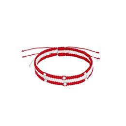 Kuzzoi Armband 'Kugel' Damen Gr&ouml;&szlig;e 19 rot / wei&szlig;