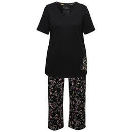 Ulla Popken Pyjama Damen Gr&ouml;&szlig;e L/XL mischfarben / schwarz Winterkleid