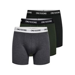 Only & Sons Only & Sons Boxershorts Herren Gr&ouml;&szlig;e M anthrazit / graumeliert / oliv / wei&szlig;