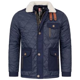 Geo Norway Jacke Herren Gr&ouml;&szlig;e XL navy / braun / wollwei&szlig;