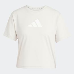 adidas Performance Funktionsshirt 'Essentials' Damen Gr&ouml;&szlig;e M/L hellgrau / wei&szlig;