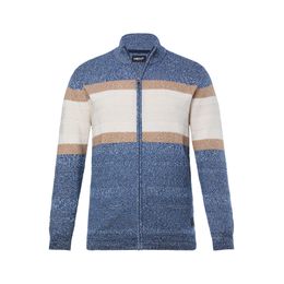 Men Plus Strickjacke Herren Gr&ouml;&szlig;e L navy / braun / wei&szlig;