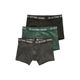 G-Star Raw Trunk G-STAR "Classic Boxershorts Color 3 Pack", Herren, Gr. M, gs grau, asfalt, bright jungle, Obermaterial: 95% Baumwolle, 5% Elasthan, Unterhosen