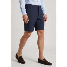 Shorts Calvin Klein "9 IN SLIM REFINED COTTON STRECH", Herren, Gr. 34, N-Gr, blau (schwarz sapphire), Web, Obermaterial: 90% Baumwolle, 8% Elastomultiester, 2% Elasthan, unifarben, slim fit kurz, Hosen Shorts, Slim fit mit Eingrifftaschen