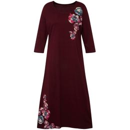 Ulla Popken Kleid Damen Gr&ouml;&szlig;e 46/48 mischfarben / bordeaux Winterkleid