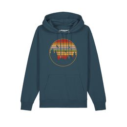 Watapparel Sweatshirt 'Sunset Berge & Tannen' Herren Gr&ouml;&szlig;e S petrol / mischfarben