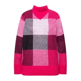 Ulla Popken Pullover Damen Gr&ouml;&szlig;e M/L pinkmeliert / schwarzmeliert