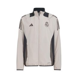 adidas Performance Sportjacke 'Real Madrid Tiro 24 Competition Presentation' Jungen Gr&ouml;&szlig;e 116 hellgrau / dunkelgrau