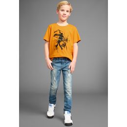 Kidsworld T-Shirt Jungen Gr&ouml;&szlig;e 176/182 orange / schwarz / wei&szlig;