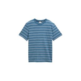 Tom Tailor T-Shirt mit Streifenmuster Herren Gr&ouml;&szlig;e M blau