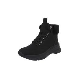 Ital-Design Schn&uuml;rstiefelette Damen Gr&ouml;&szlig;e 37 schwarz Winterschuhe