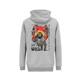 Oldskull Kapuzensweater 'Wrldvibe Return to Wild Graphic' Herren Gr&ouml;&szlig;e S grau
