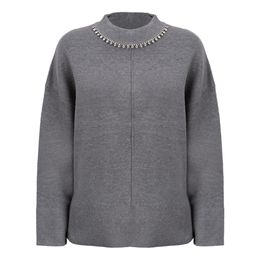 Influencer Pullover Damen Gr&ouml;&szlig;e M grau