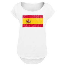 F4NT4STIC T-Shirt 'Spain Spanien Flagge distressed' Damen Gr&ouml;&szlig;e XXXL mischfarben / wei&szlig;