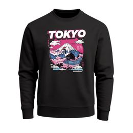 Neverless Sweatshirt 'Tokyo Fuji' Herren Gr&ouml;&szlig;e S schwarz