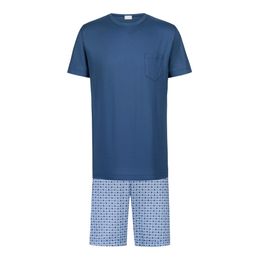 Mey Pyjama 'Summer Flower' Herren Gr&ouml;&szlig;e XL hellblau / dunkelblau / rosa