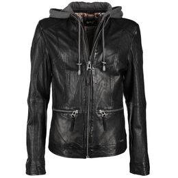 Maze Lederjacke mit stylische Kapuze ' Brayford ' Damen Gr&ouml;&szlig;e XS schwarz