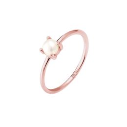 Elli Ring Perle Basic Damen Gr&ouml;&szlig;e 58 rosegold / perlwei&szlig;