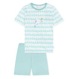 Schiesser Shorty ' Kids Nightwear ' M&auml;dchen Gr&ouml;&szlig;e 140 t&uuml;rkis / wei&szlig;