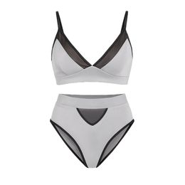 C&city Underwear Set Damen Gr&ouml;&szlig;e 90 hellgrau / schwarz