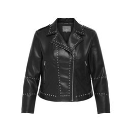 Only Carmakoma Bikerjacke 'CARAudrey' Damen Gr&ouml;&szlig;e XXL schwarz / silber