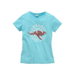 Kangaroos T-Shirt M&auml;dchen Gr&ouml;&szlig;e 152/158 t&uuml;rkis / kastanienbraun / wei&szlig;