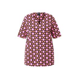 Ulla Popken Shirt Damen Gr&ouml;&szlig;e 4XL/5XL apricot / rosa / schwarz