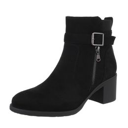 Ital-Design Stiefelette Damen Gr&ouml;&szlig;e 38 schwarz Winterschuhe