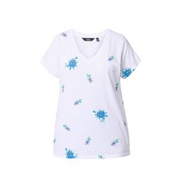 Ulla Popken Shirt Damen Gr&ouml;&szlig;e M/L blau / gr&uuml;n / wei&szlig;
