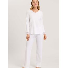 Hanro Pyjama ' Mots ' Damen Gr&ouml;&szlig;e XL wei&szlig; Winterkleid