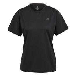 adidas Performance Sportshirt 'Run Icons' Damen Gr&ouml;&szlig;e S grau / schwarz