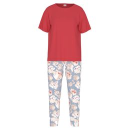 Mey Pyjama 'Petal Paradise' Damen Gr&ouml;&szlig;e XL rot Winterkleid