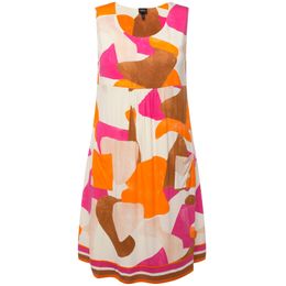 Ulla Popken Kleid Damen Gr&ouml;&szlig;e 62/64 nude / braun / orange / pink / offwhite Winterkleid