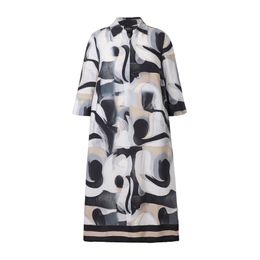 Ulla Popken Kleid Damen Gr&ouml;&szlig;e 54/56 beige / schwarz / wei&szlig; Winterkleid