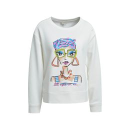 Milano Italy Sweatshirt Langarm mit Artwork Damen Gr&ouml;&szlig;e M offwhite