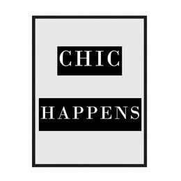 Liv Corday Bild 'Chic Happens' Herren Gr&ouml;&szlig;e 30x40 schwarz / wei&szlig;