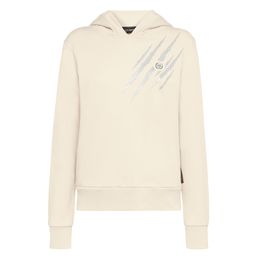 Plein Sport Sweatshirt 'Scratch' Damen Gr&ouml;&szlig;e S beige / silber