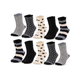 Occulto Socken 'Lotte' Damen Gr&ouml;&szlig;e 39/42 beige / grau / orchidee / schwarz / wei&szlig;